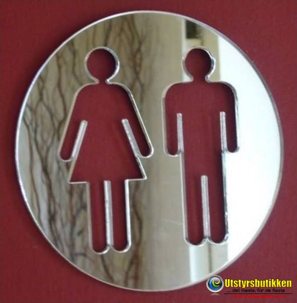 3i1 WC skilt med speil - Utstyrsbutikken